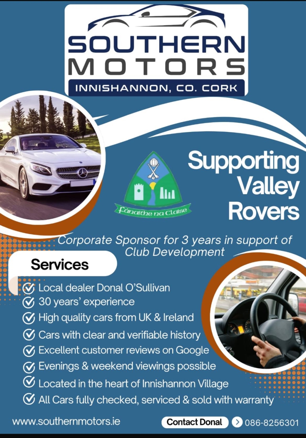 Southern Motors Corporate Sponsorship – Valley Rovers GAA